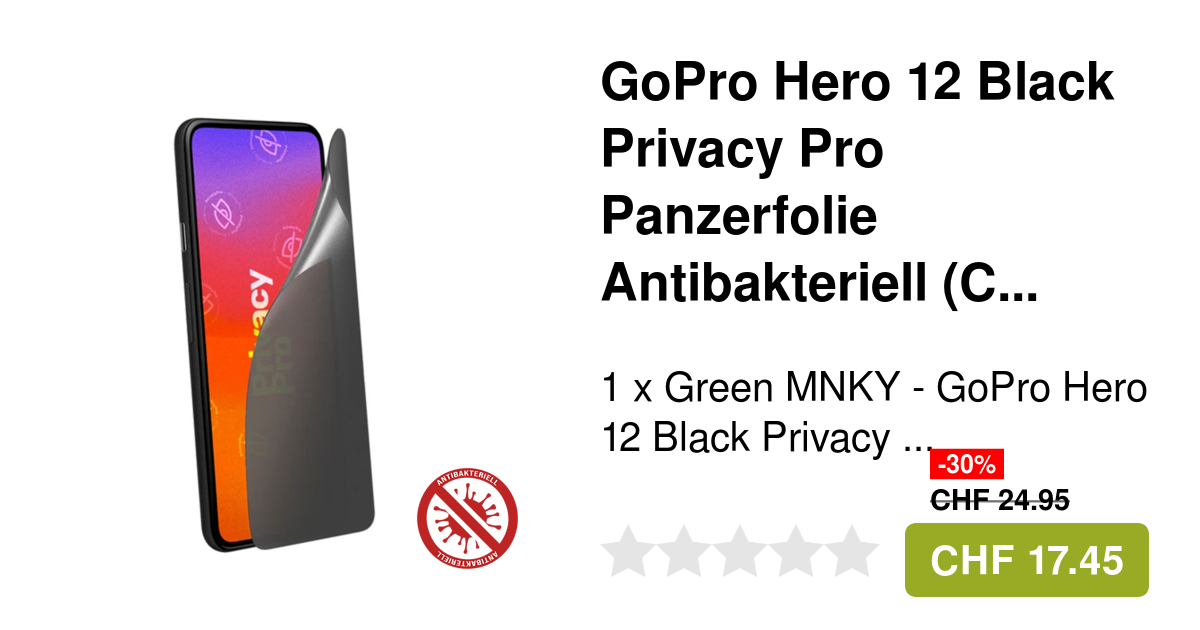Green MNKY - GoPro Hero 12 Black Privacy Pro Panzerfolie