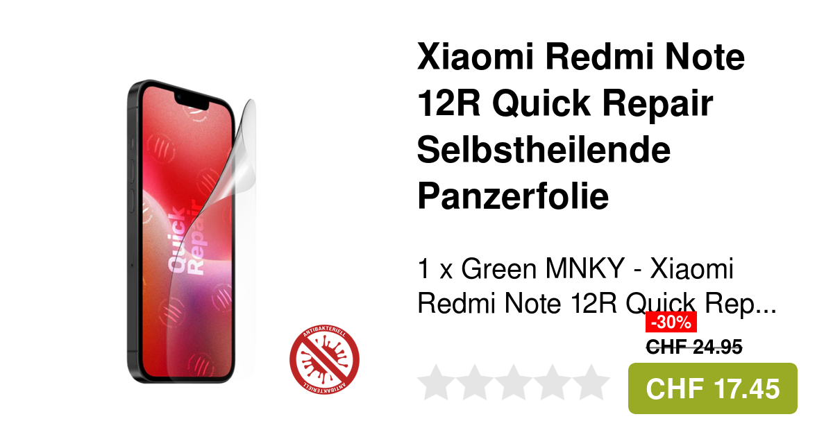 Green MNKY Xiaomi Redmi Note 12R Quick Repair Folie