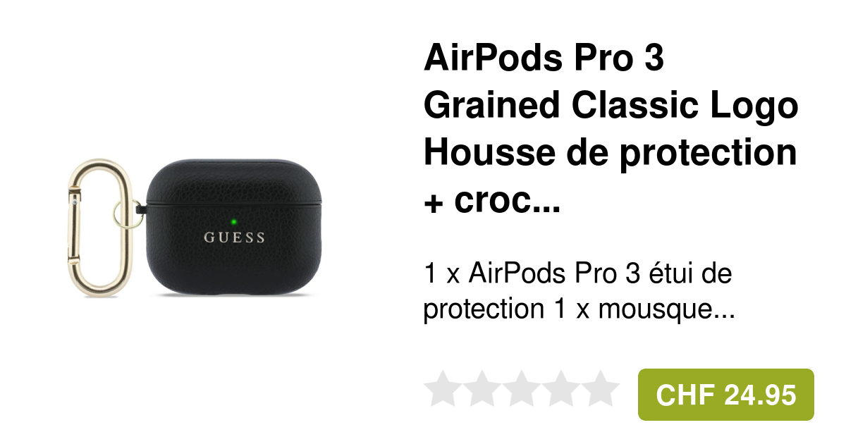 %manufacturer#% AirPods Pro 3 Grained Classic Logo Housse noire