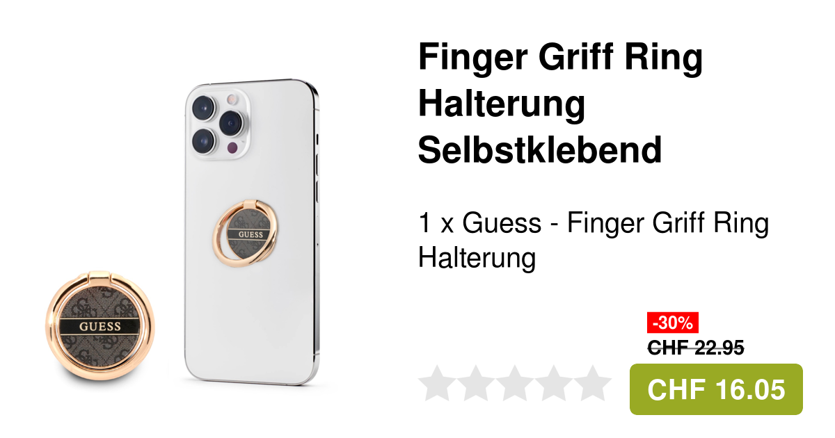 Guess Finger Griff Ring Halterung in Schwarz / Gold