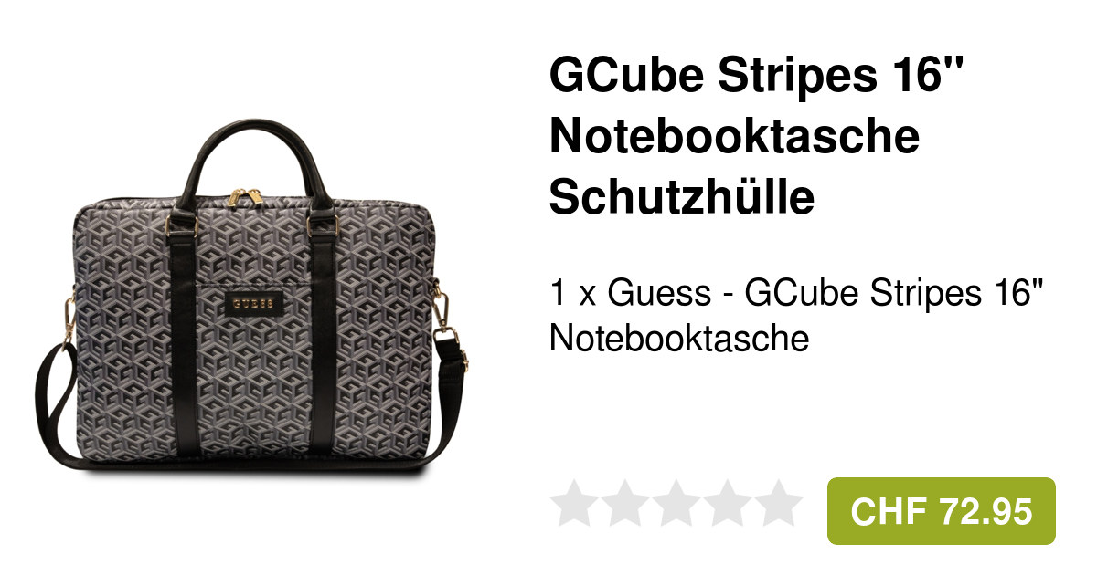 Guess Gcube Stripes 16 Macbook Tasche In Schwarz