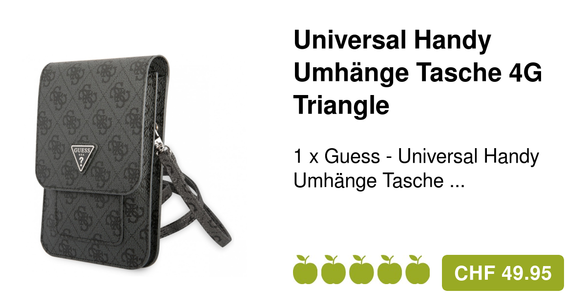 Guess Handy Umhänge Tasche 4g Triangle Schwarz