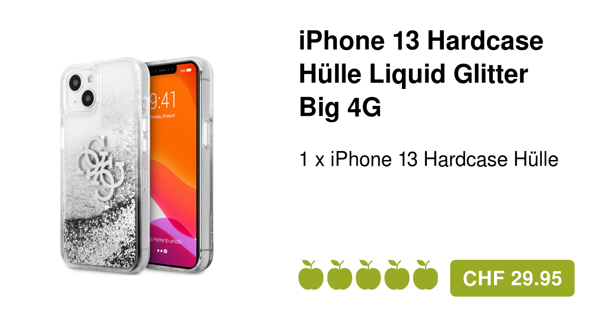 iPhone 13 Coque rigide Liquid Glitter Big 4G Argent