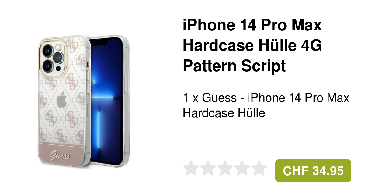 Guess Iphone 14 Pro Max Hülle 4g Pattern Script Rosa