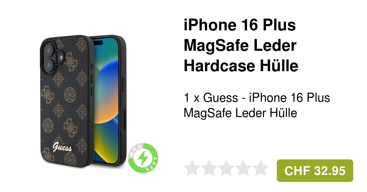 Guess Iphone 16 Plus Magsafe Leder Hülle Peony Script