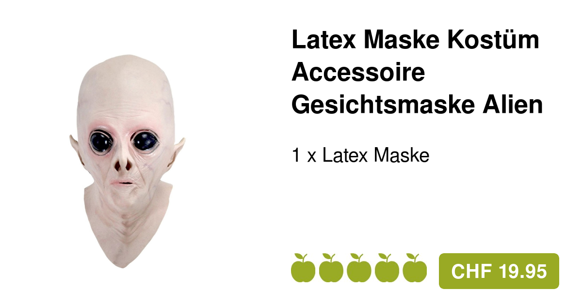 Latex Maske Kostüm Accessoire Gesichtsmaske Alien