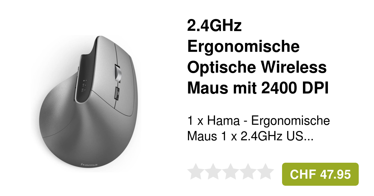 Hama - EMW-700 2.4GHz Ergonomische Wireless Maus
