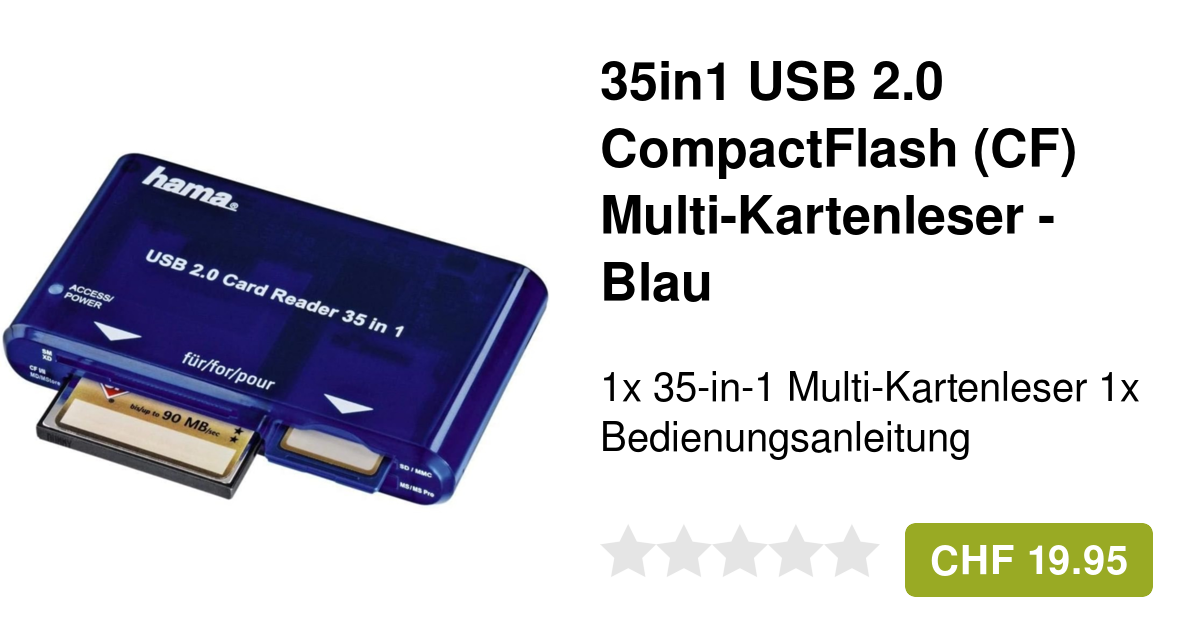 Hama - 35in1 USB 2.0 Multi-Kartenleser in Blau