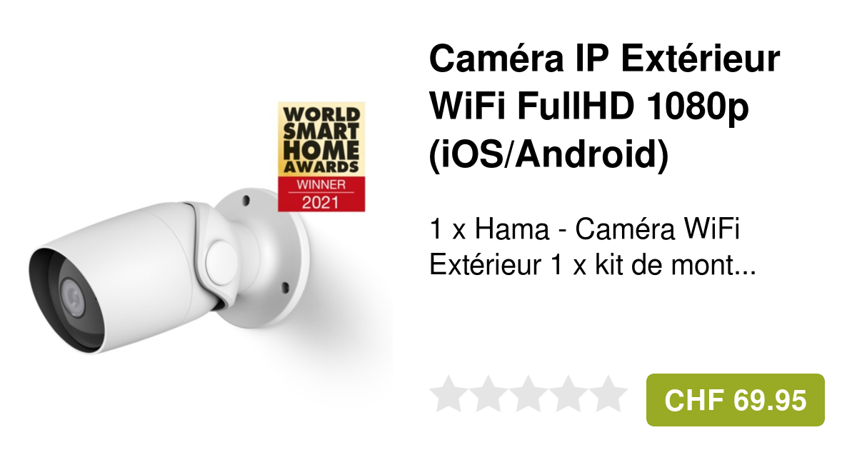 Hama Caméra IP Extérieur WiFi 1080p iOS/Android 176576