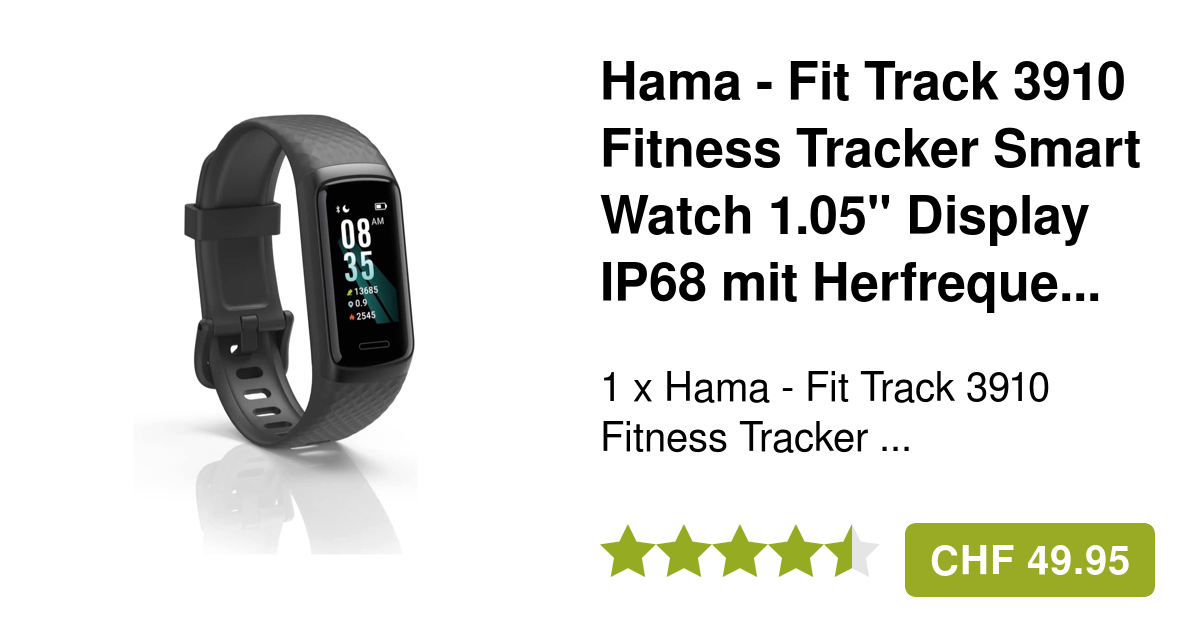 Hama Fit Track 3910 Fitnesstracker Smartwatch IP68