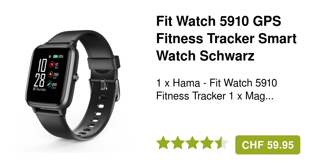 Hama Fit Watch 5910 GPS Tracker Smartwatch Noir