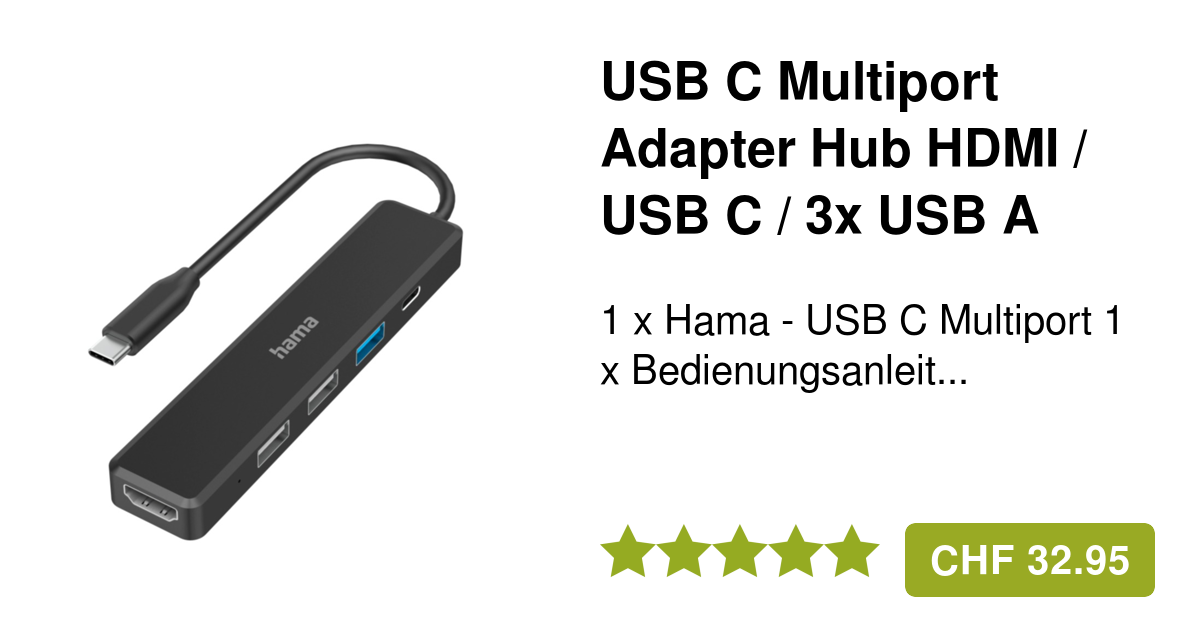 Hama - USB C Adapter Hub HDMI / 3x USB A / USB C