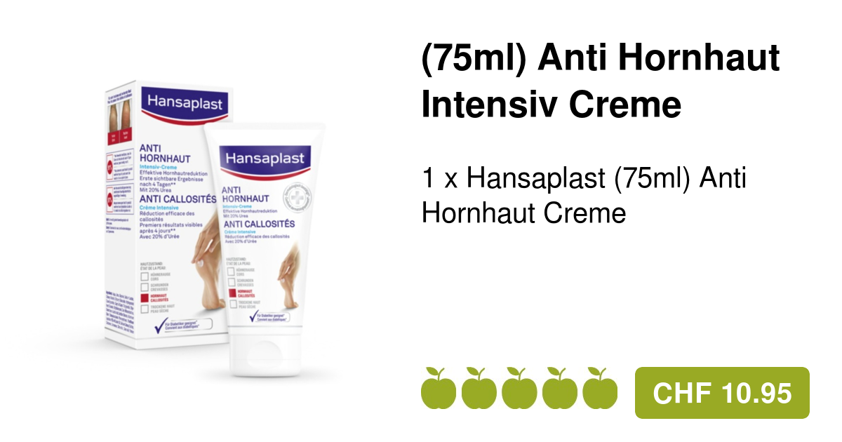 Hansaplast 75ml Crème Anti-Callosités Intensive Urée