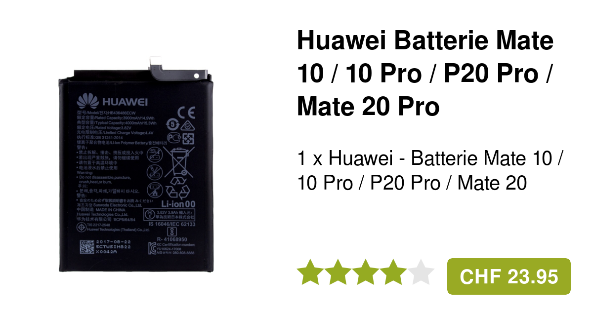 Huawei Batterie Mate 10 Batterie 4000mAh (HB436486ECW)