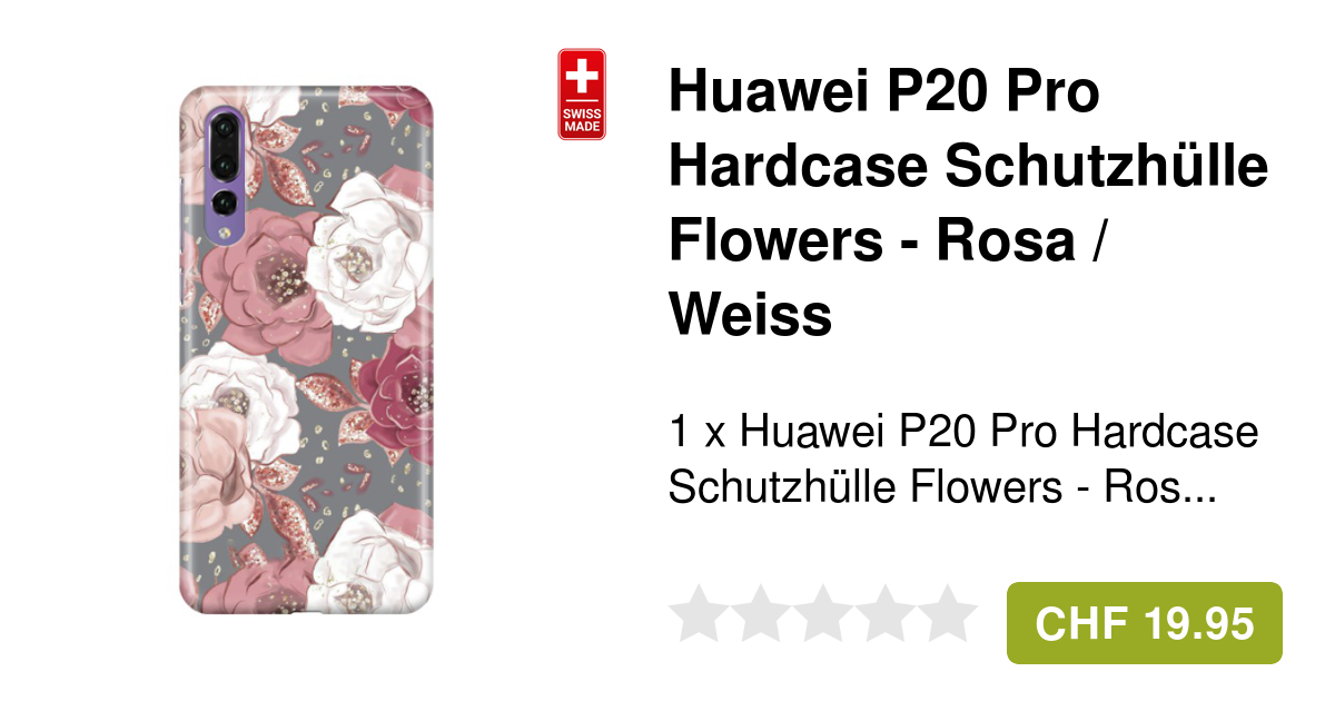 Huawei P20 Pro Schutzhülle Flowers - Rosa / Weiss