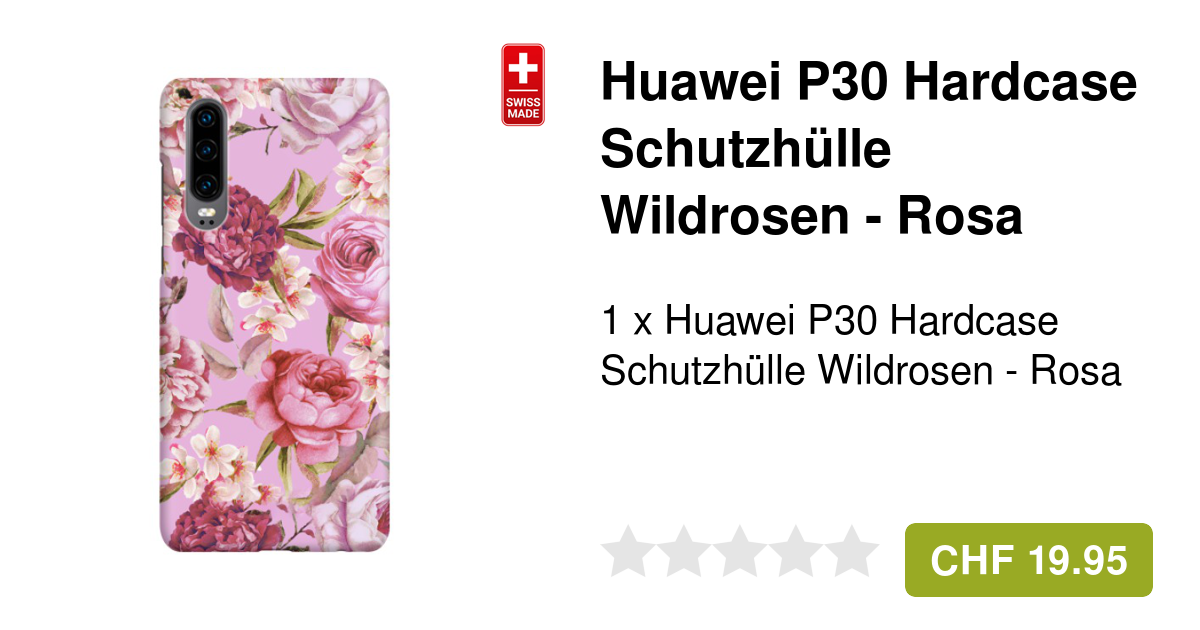 Huawei P30 Schutzhülle Wildrosen - Rosa