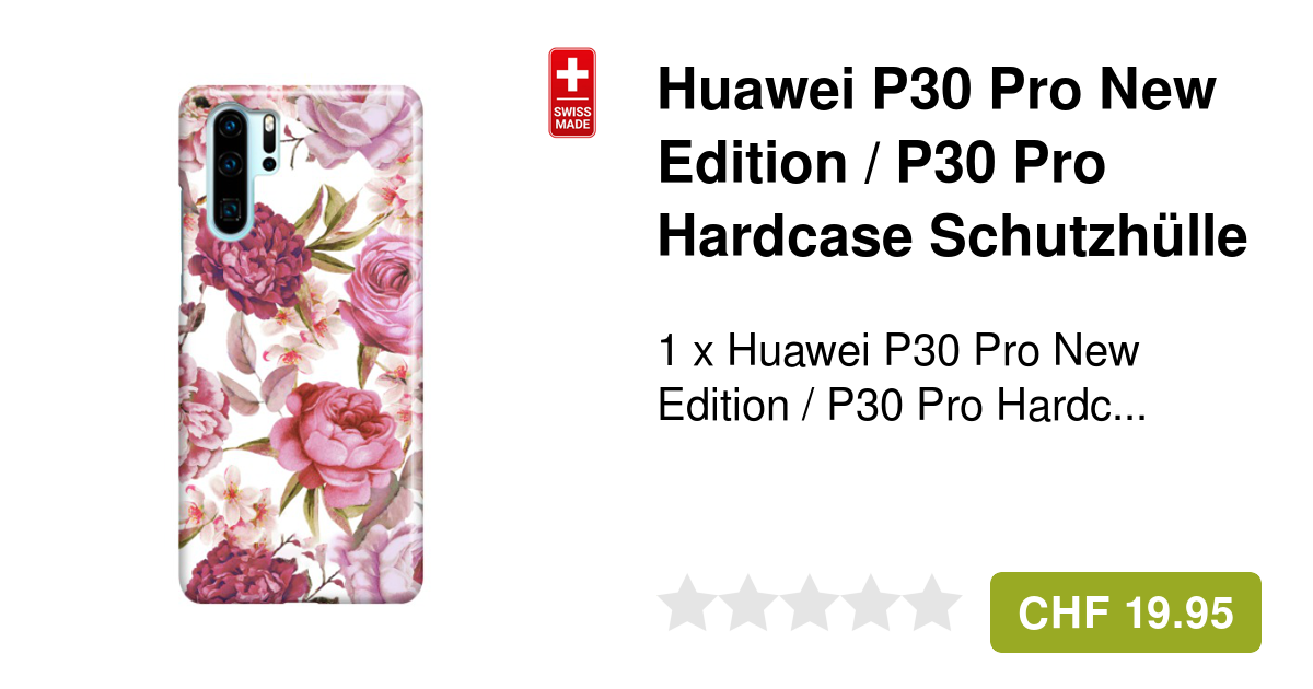Huawei P30 Pro Schutzhülle Wildrosen - Rosa / Weiss