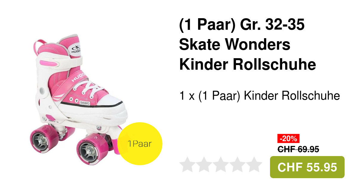 HUDORS Gr. 32-35 Skate Wonders Kinder Rollschuhe Rosa