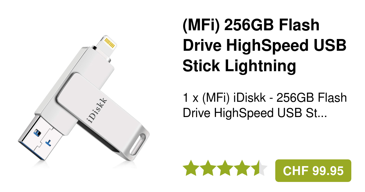 iDiskk FlashDrive Speicherstick Lightning USB A 256GB