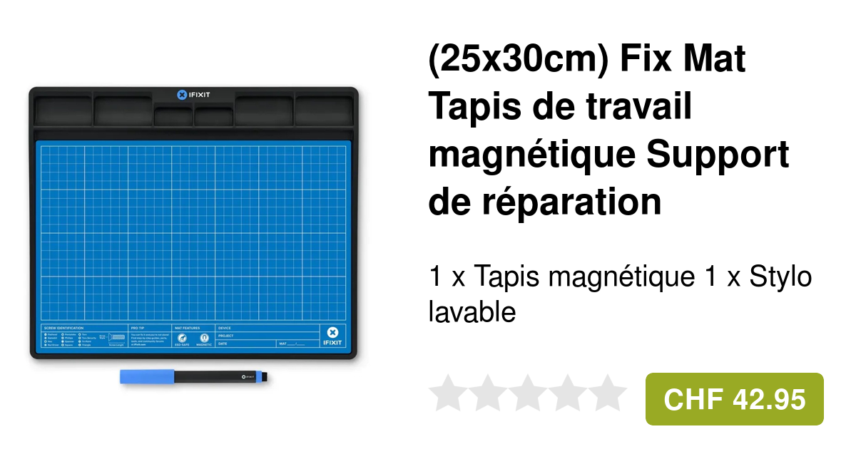 %manufacturer# - (25x30cm) FixMat Tapis de travail magnétique