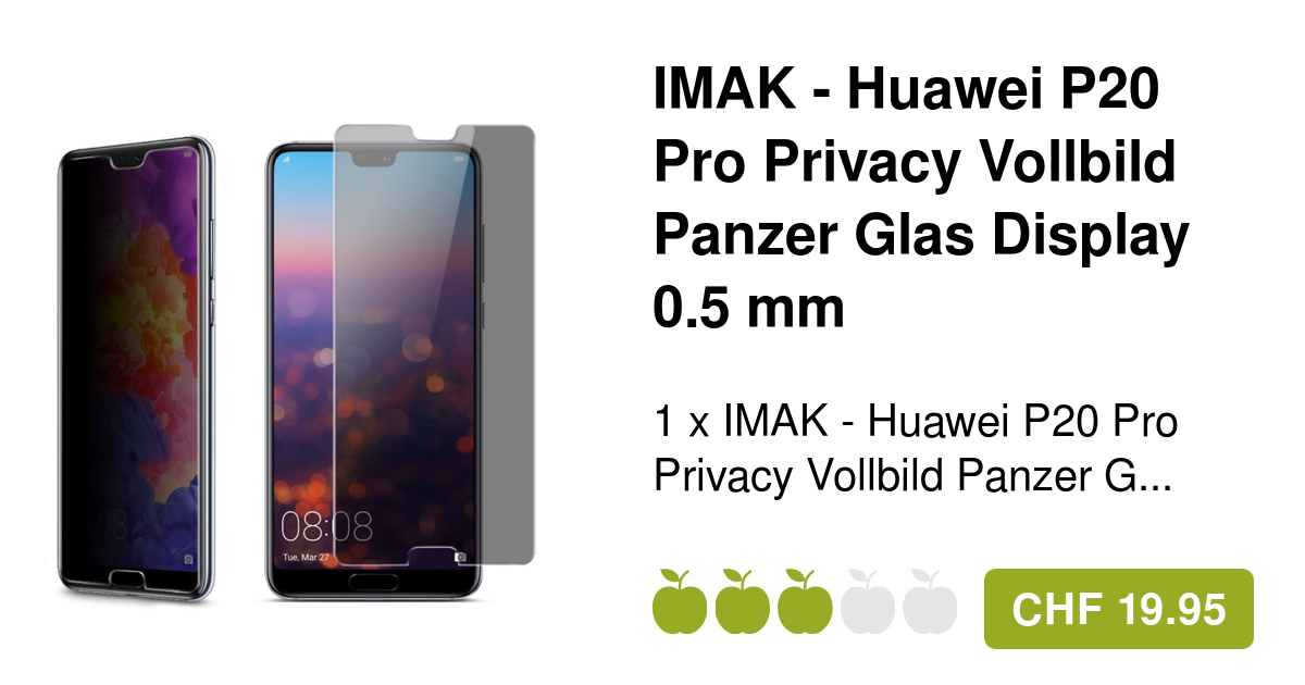 IMAK Huawei P20 Pro Privacy Vollbild Display Glas