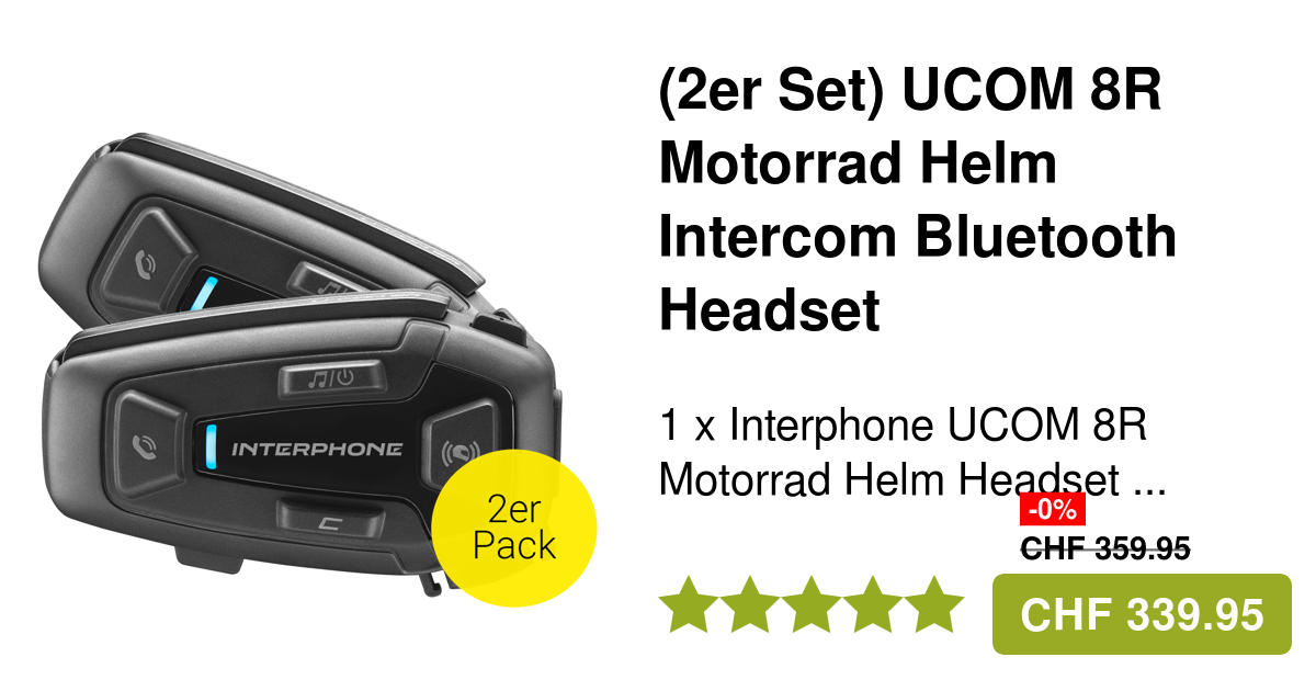 Interphone UCOM 8R Motorrad Helm Bluetooth Headset