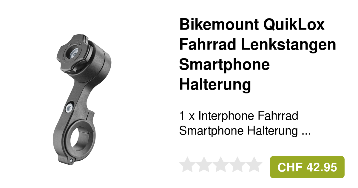 Interphone QuikLox Support de smartphone pour vélo