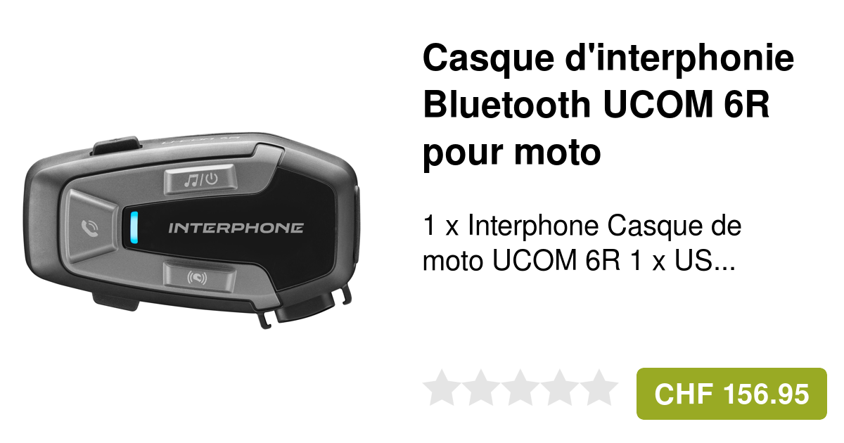 Interphone Casque Bluetooth pour moto UCOM 6R