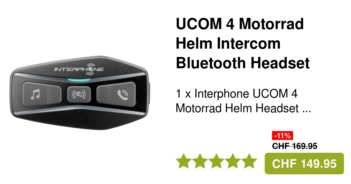 Interphone UCOM 4 Motorrad Helm Bluetooth Headset