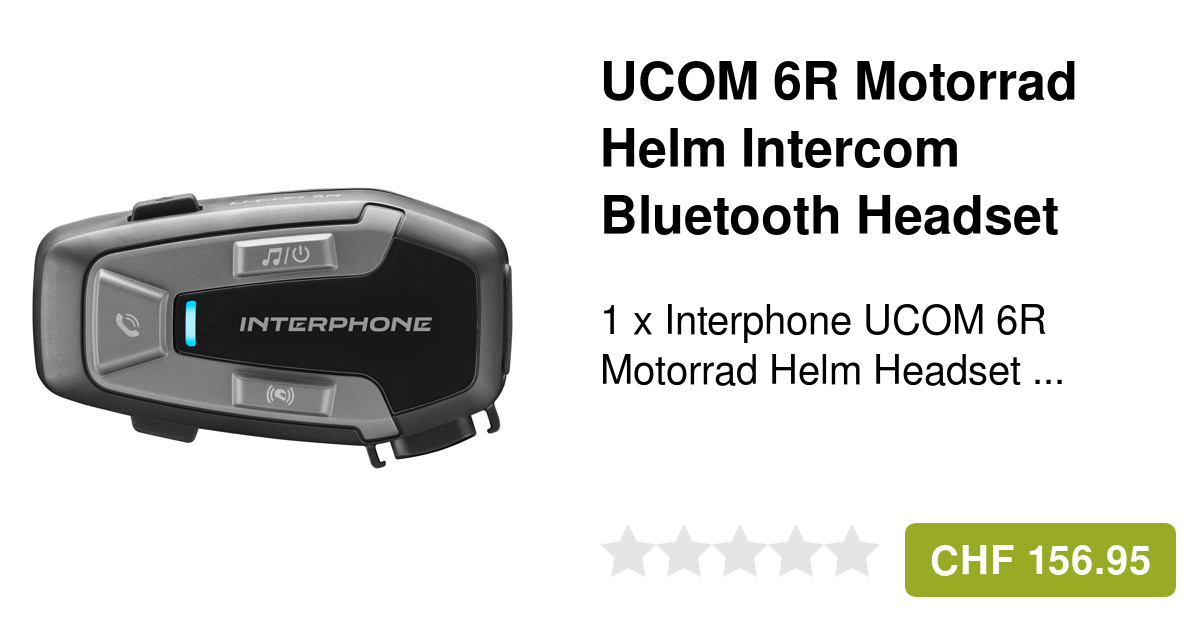 Interphone UCOM 6R Motorrad Helm Bluetooth Headset