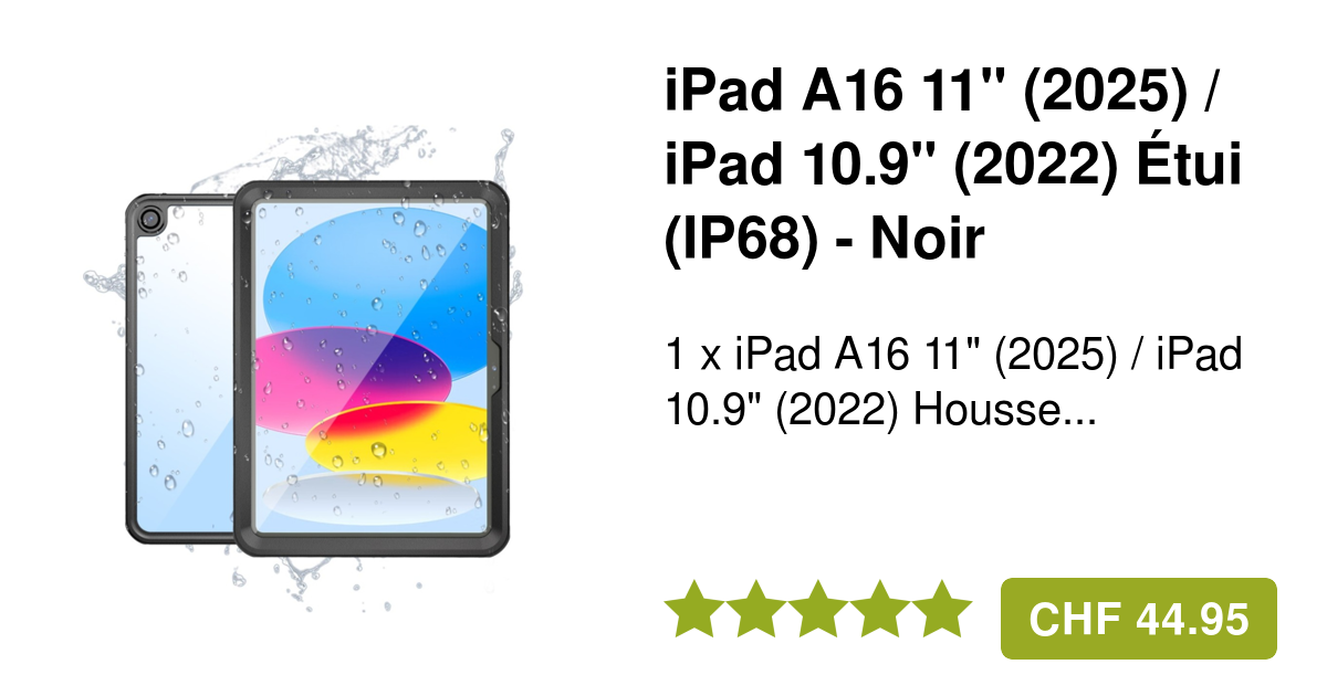iPad A16 11" (2025) / iPad 10.9" (2022) Étui étanche