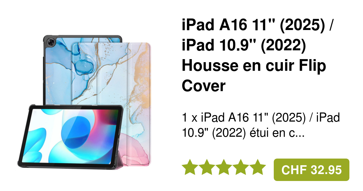 étui en cuir pour iPad A16 11" (2025) / iPad 10.9" (2022)