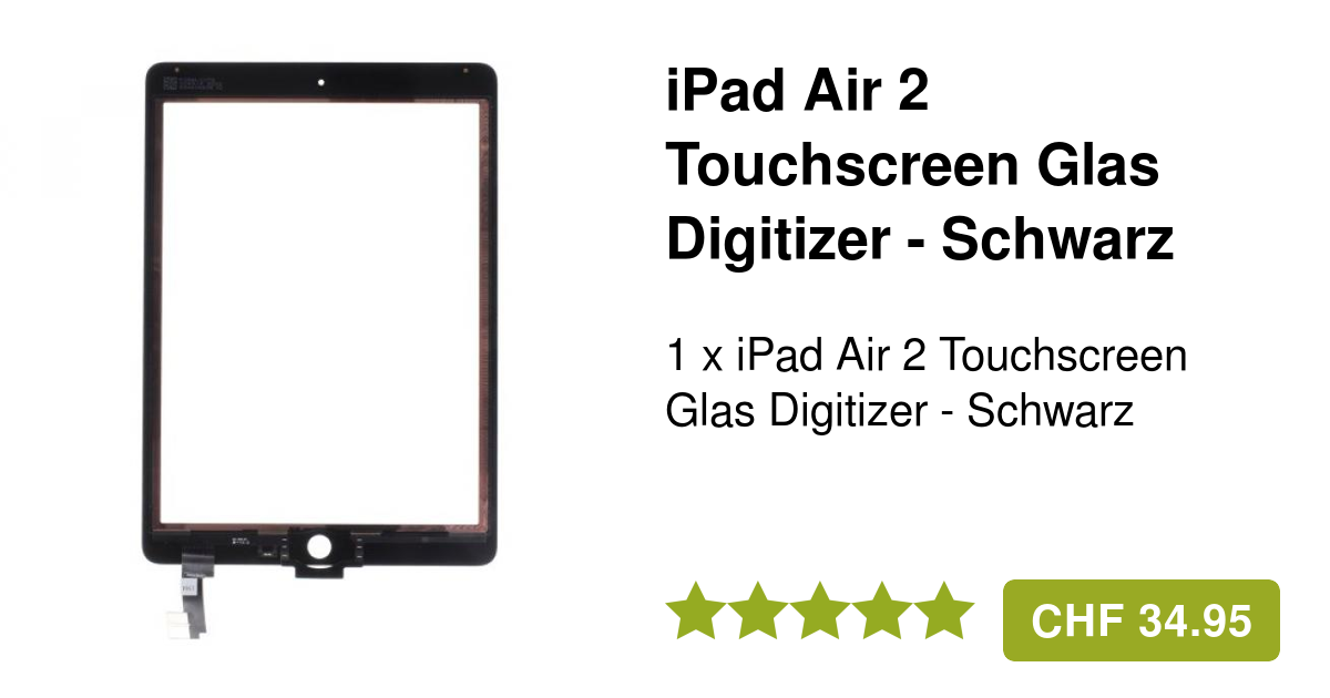 iPad Air 2 Touchscreen Glas Digitizer - Schwarz