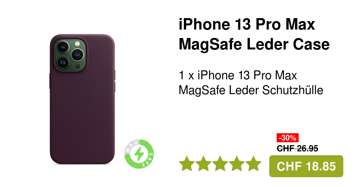 iPhone 13 Pro Max MagSafe Leder Schutzhülle Dunkelrot