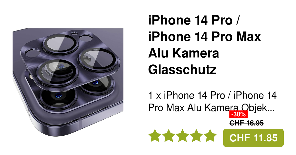 iPhone 14 Pro Max Alu Kamera Objektiv Glas Dunkellila