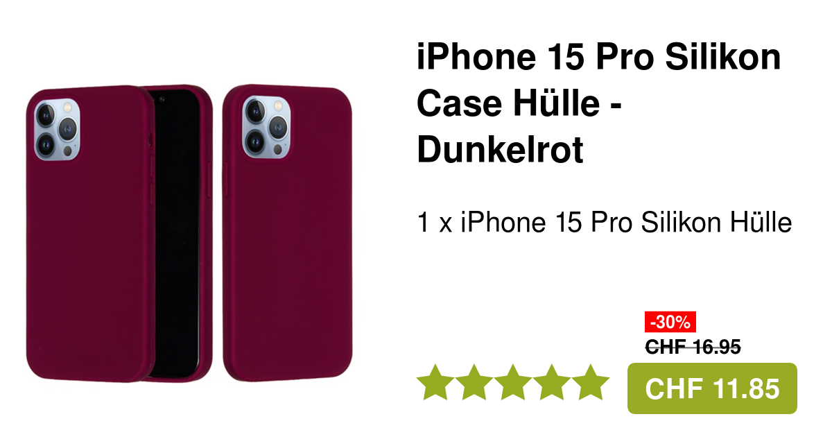 iPhone 15 Pro Case Silikon Schutz Hülle Dunkelrot