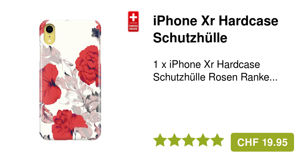 iPhone Xr Schutzhülle Rosen Ranken - Weiss / Rot