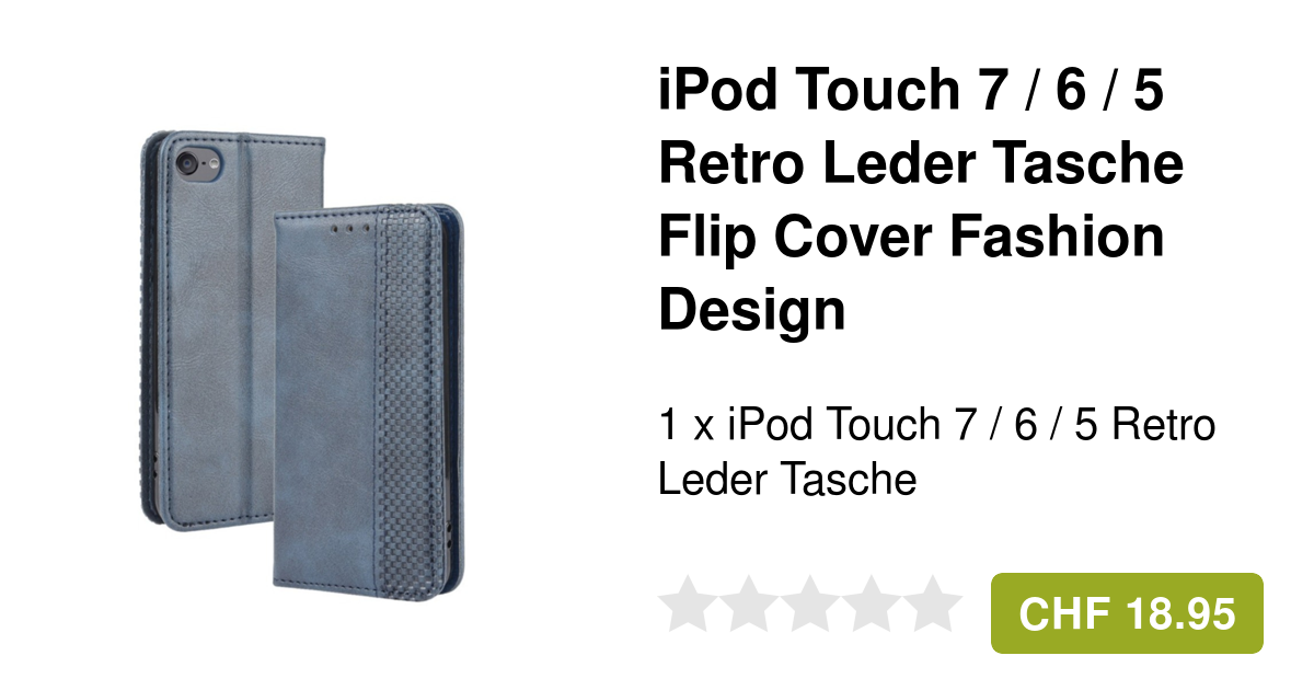 iPod Touch 7 / 6 / 5 Retro Ledertasche Fashion Blau