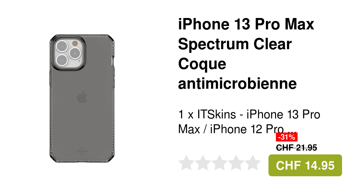 ITSkins iPhone 13 Pro Max Spectrum Clear Coque noire