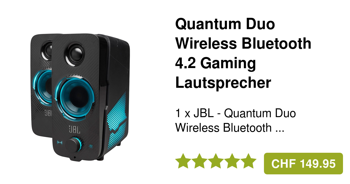 JBL Quantum Duo Bluetooth Computer Gaming Lautsprecher