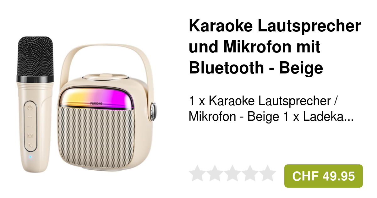 Karaoke Bluetooth Lautsprecher und Mikrofon - Beige