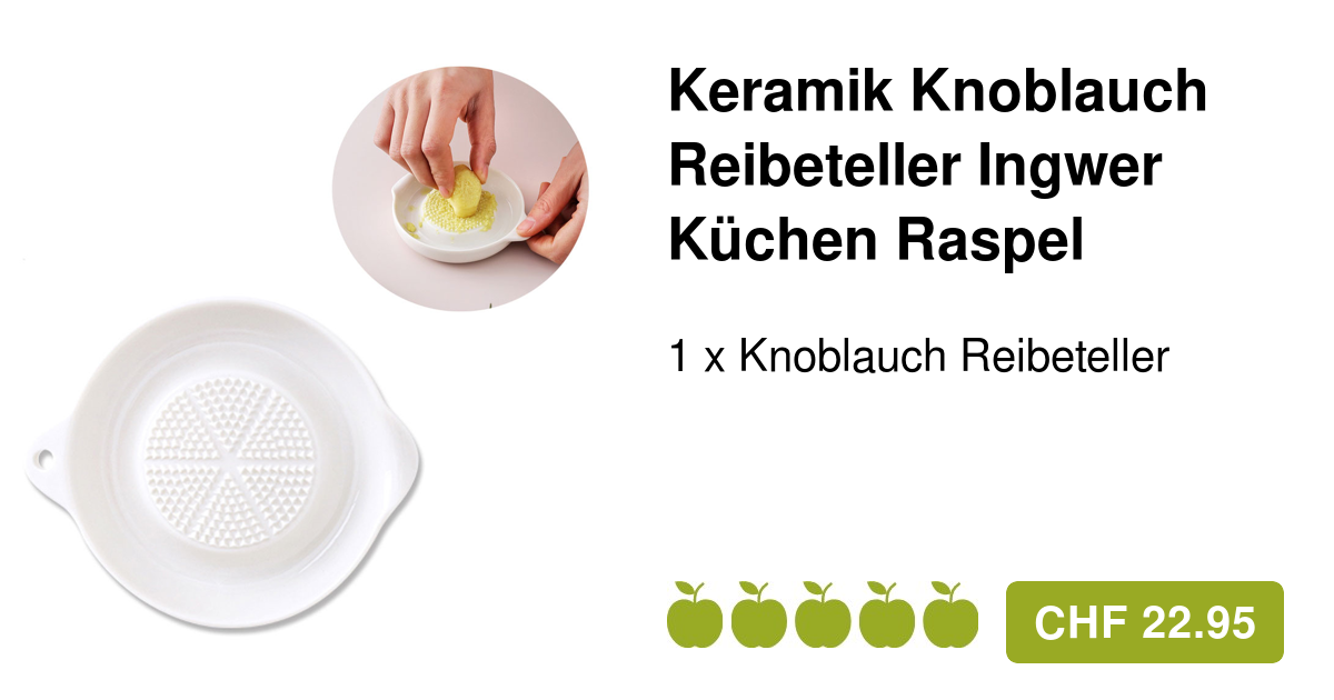Keramik Knoblauch Reibeteller Ingwer Küchen Raspel