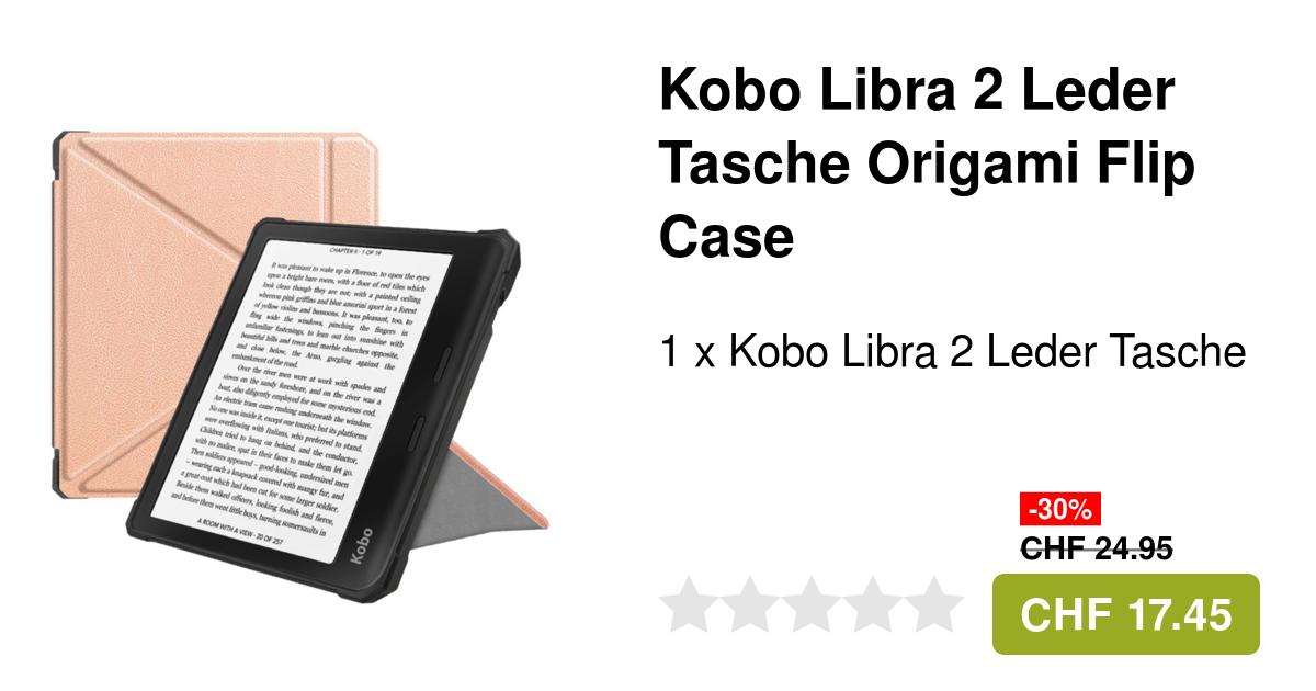 Kobo Libra 2 Origami Smart Leder Tasche Roségold