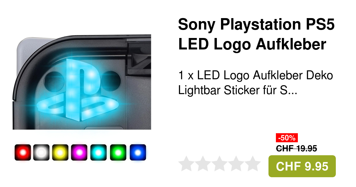 Sony Playstation PS5 LED Logo Aufkleber Deko Sticker