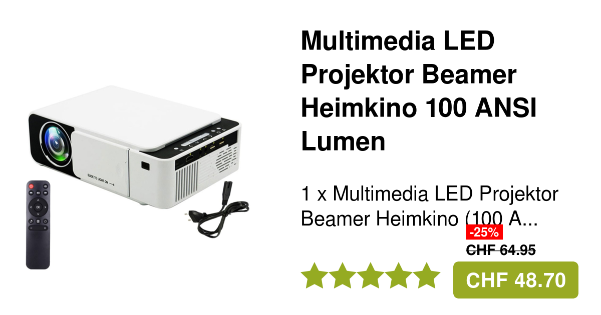 LED Projektor Beamer 1080p HDMI / USB / AV / VGA