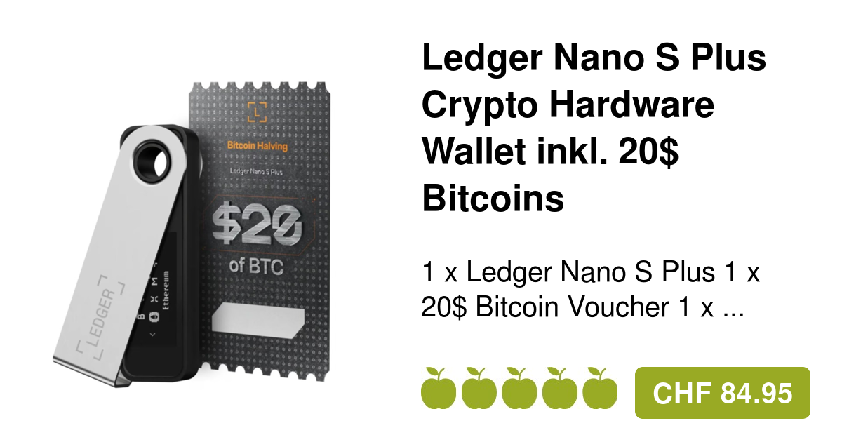 Ledger Nano S Plus Crypto Wallet (inkl. 20$ BTC)