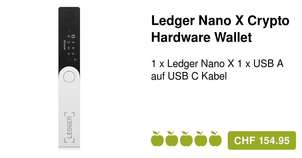 Ledger Nano X Crypto Hardware Wallet Bitcoin Ethereum