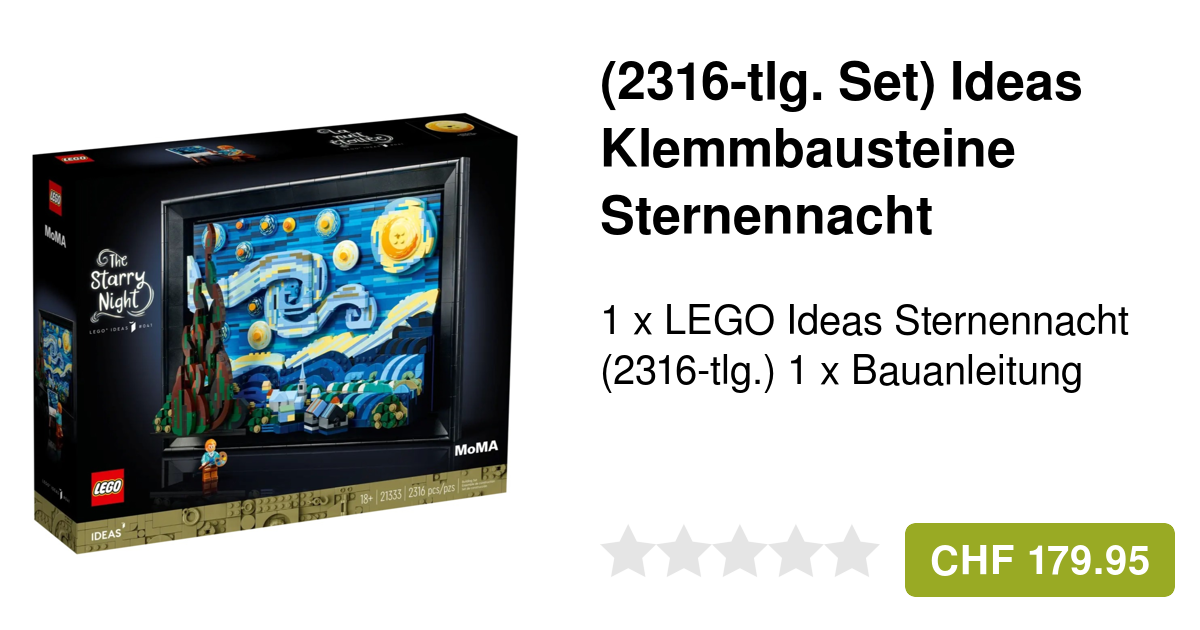 LEGO Klemmbausteine Vincent van Gogh Sternennacht