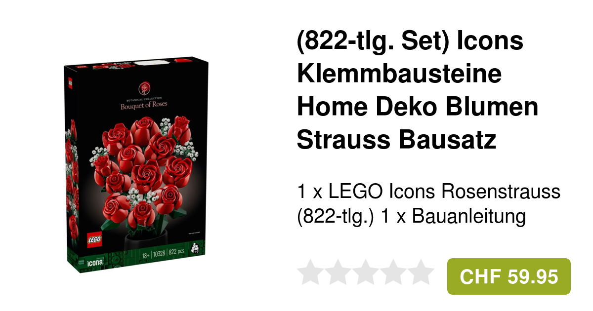 LEGO Klemmbausteine Home Deko Blumen Rosenmstrauss