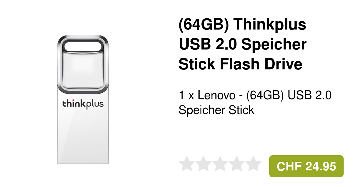 Lenovo - (64GB) Thinkplus USB 2.0 Speicher 40Mbit/s